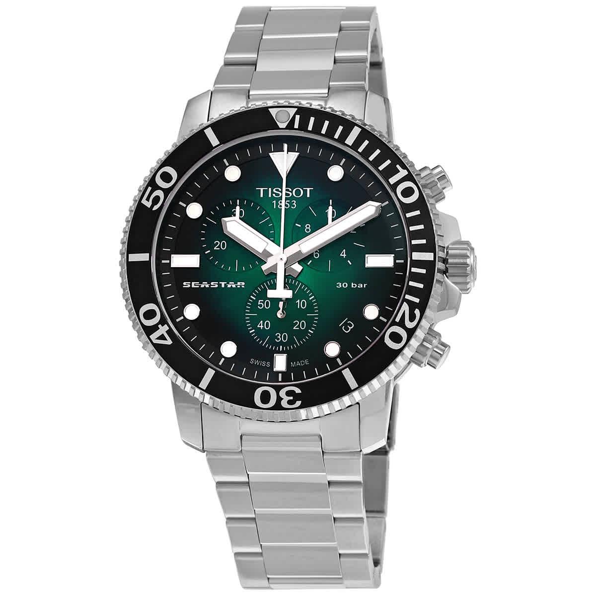 Tissot Seastar Chronograph Quartz Green Dial Watch in Metallic for Men ...