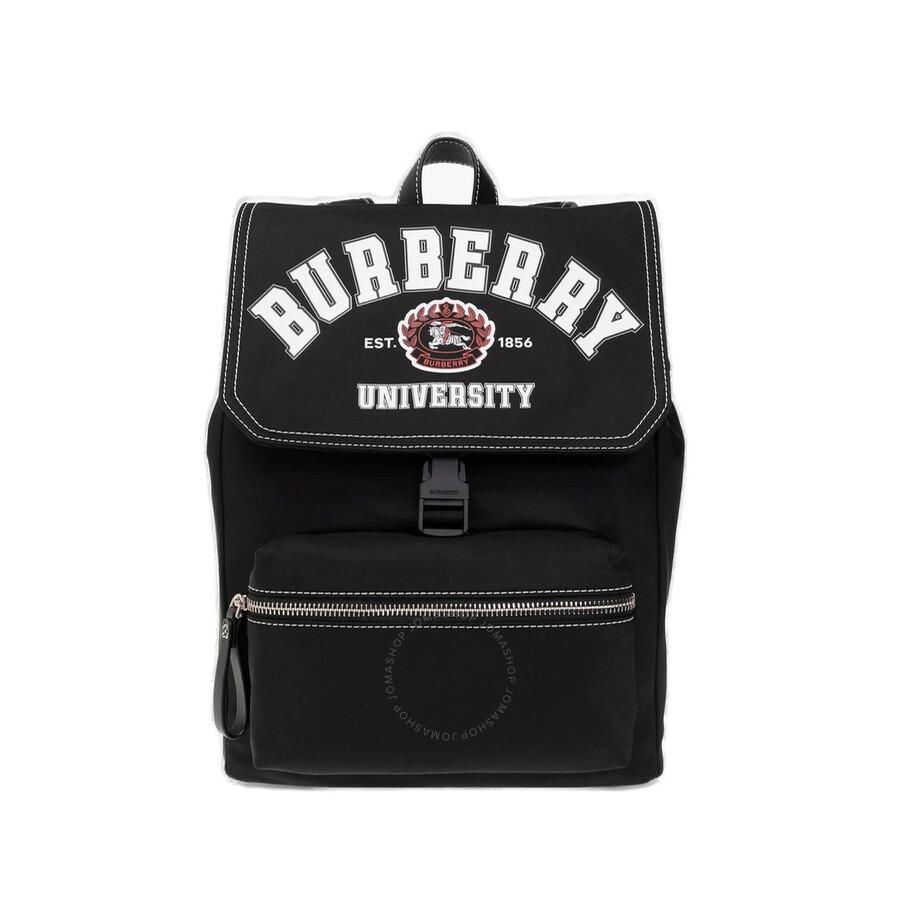 Burberry Kids Dewey Varsity Fold-over Top Backpack in Black | Lyst