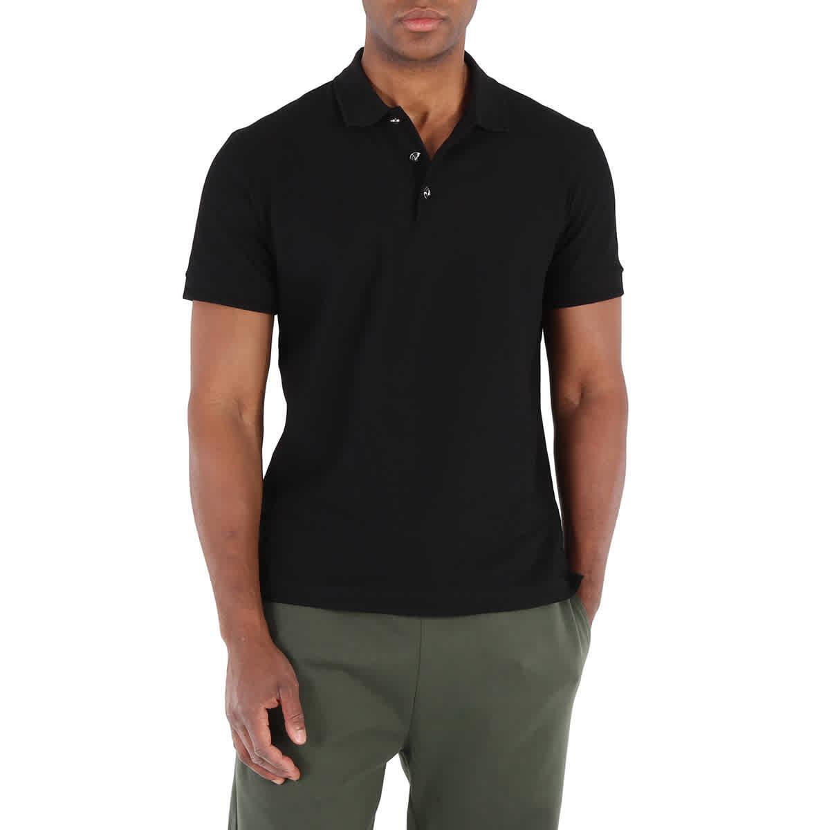 Burberry Embossed Buttons Polo Shirt in Black for Men | Lyst