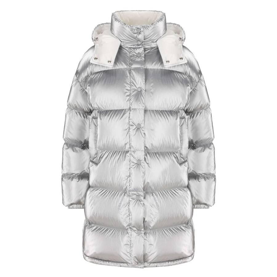 Moncler Gaou Long Down Puffer Jacket in Gray | Lyst
