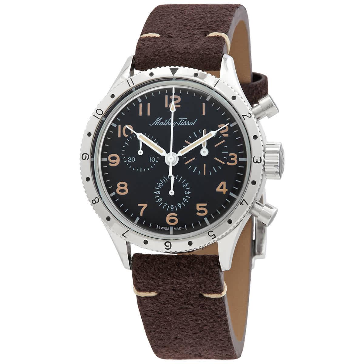 Mathey-Tissot Homage Type Xx Chronograph Quartz Black Dial Watch in ...