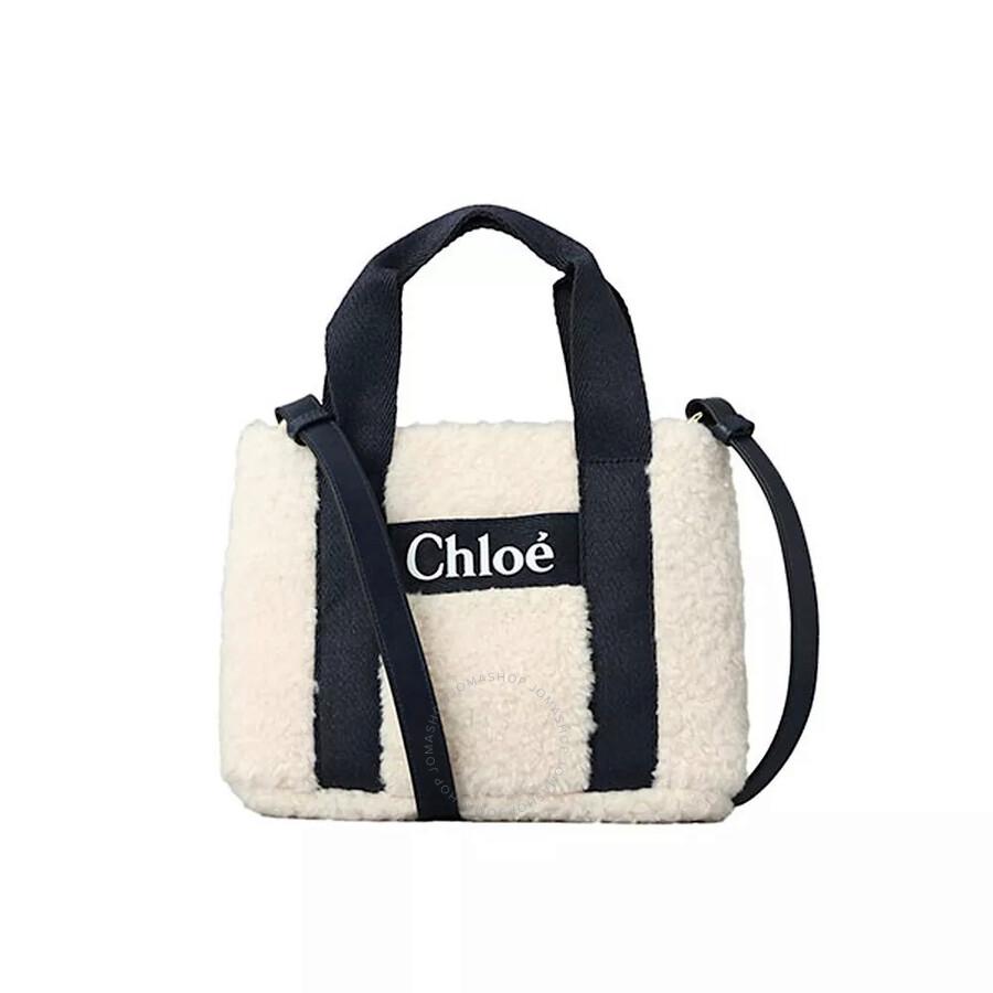Chloé Chole Faux Fur Kids Tote Bag in Blue | Lyst UK