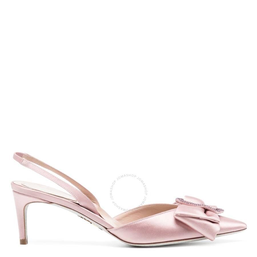 Rene Caovilla Sara Jeweled Slingback Pumps in Pink | Lyst