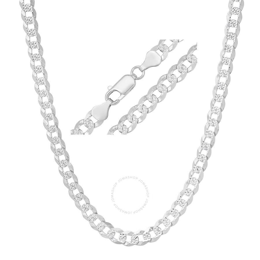Sterling Silver Curb Chain Necklace Sterling Silver Diamond-Cut Curb ...
