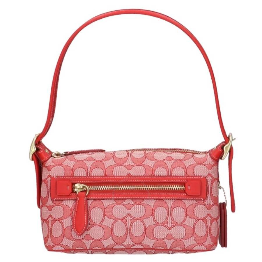 COACH Signature Jacquard Demi Shoulder Bag in Red | Lyst