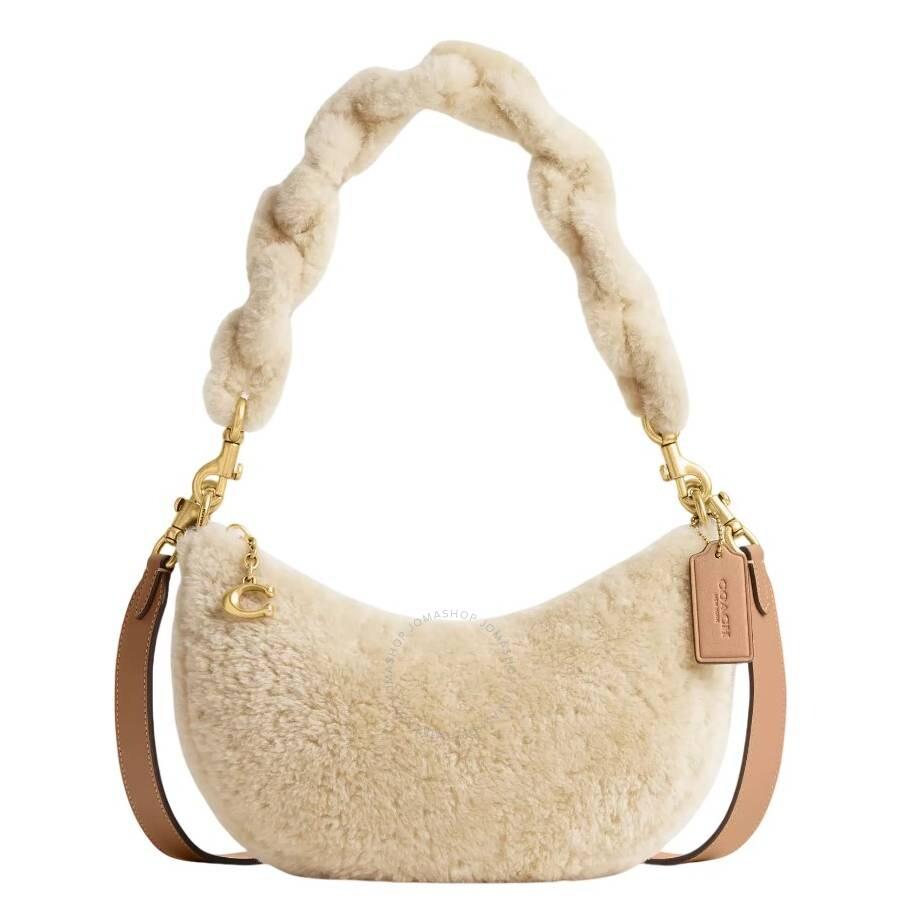 COACH Mira Shearling Shoulder Bag in Natural | Lyst