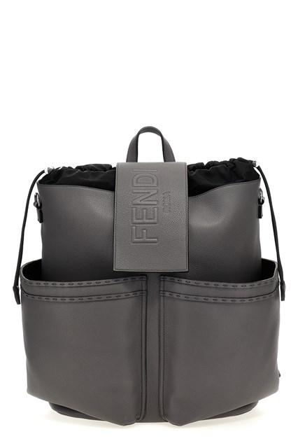 Fendi 'strike Large Roma' Backpack in Black for Men | Lyst