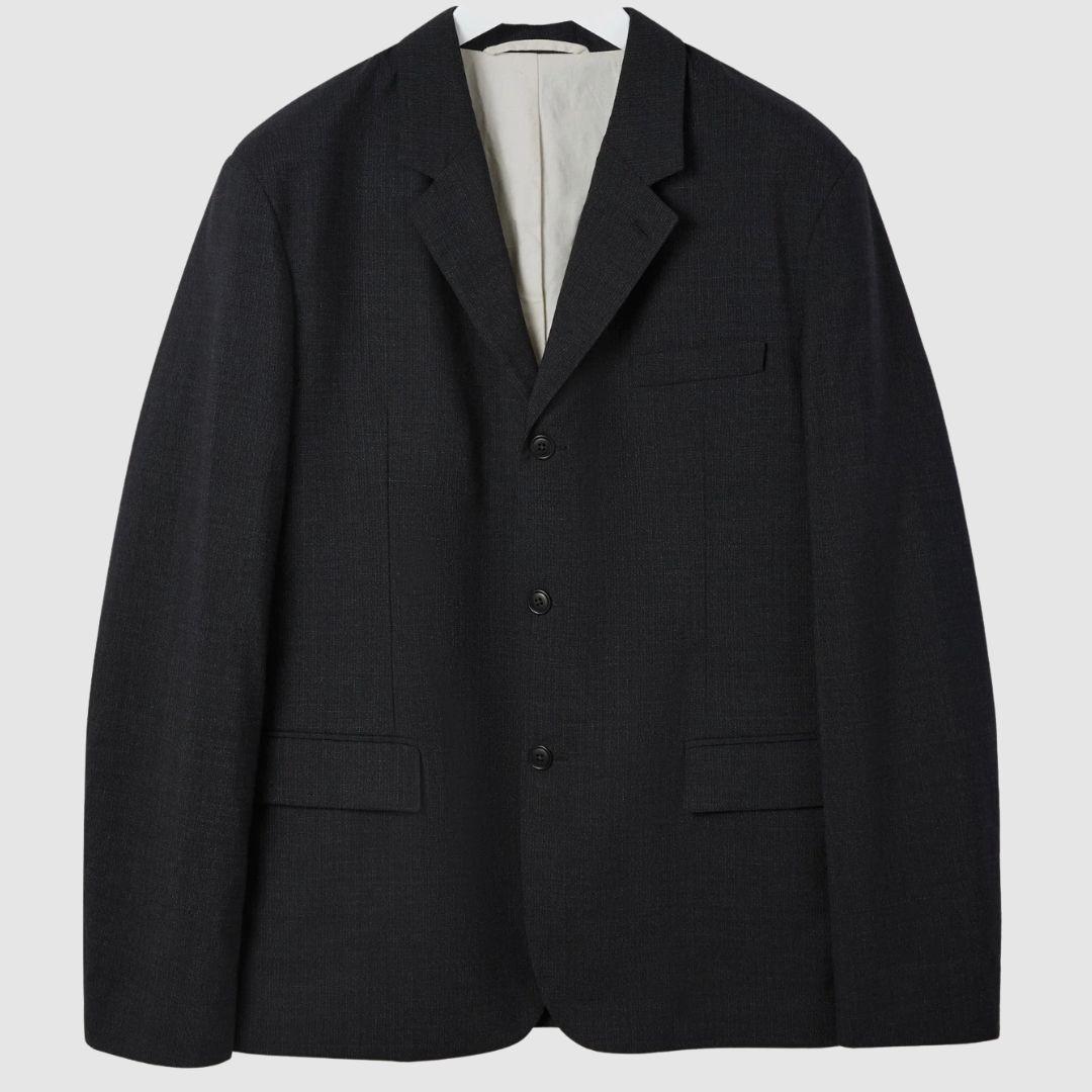 Lemaire Synthetic Three Button Jacket in Black for Men | Lyst