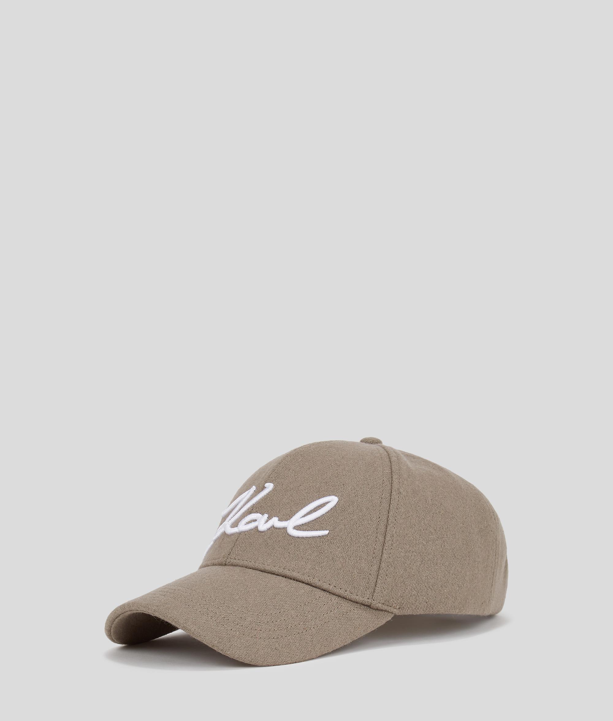 Karl Lagerfeld K/ Signature Wool Cap in Natural | Lyst UK