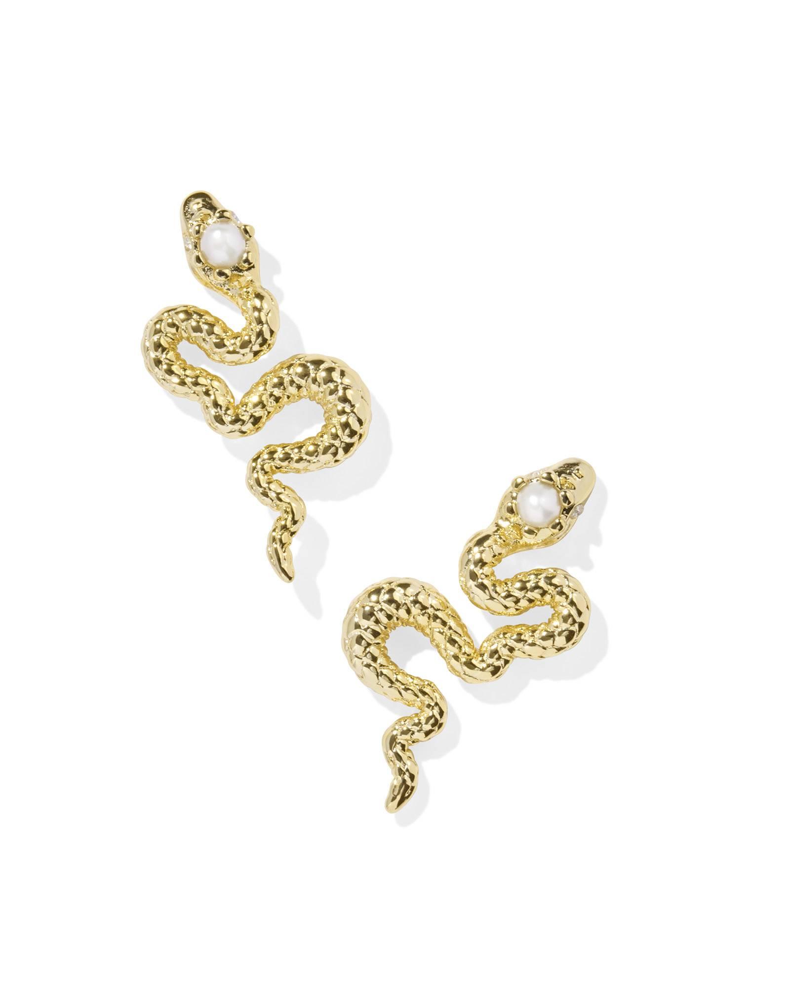 Kendra Scott Lyle Gold Snake Stud Earrings in Metallic | Lyst