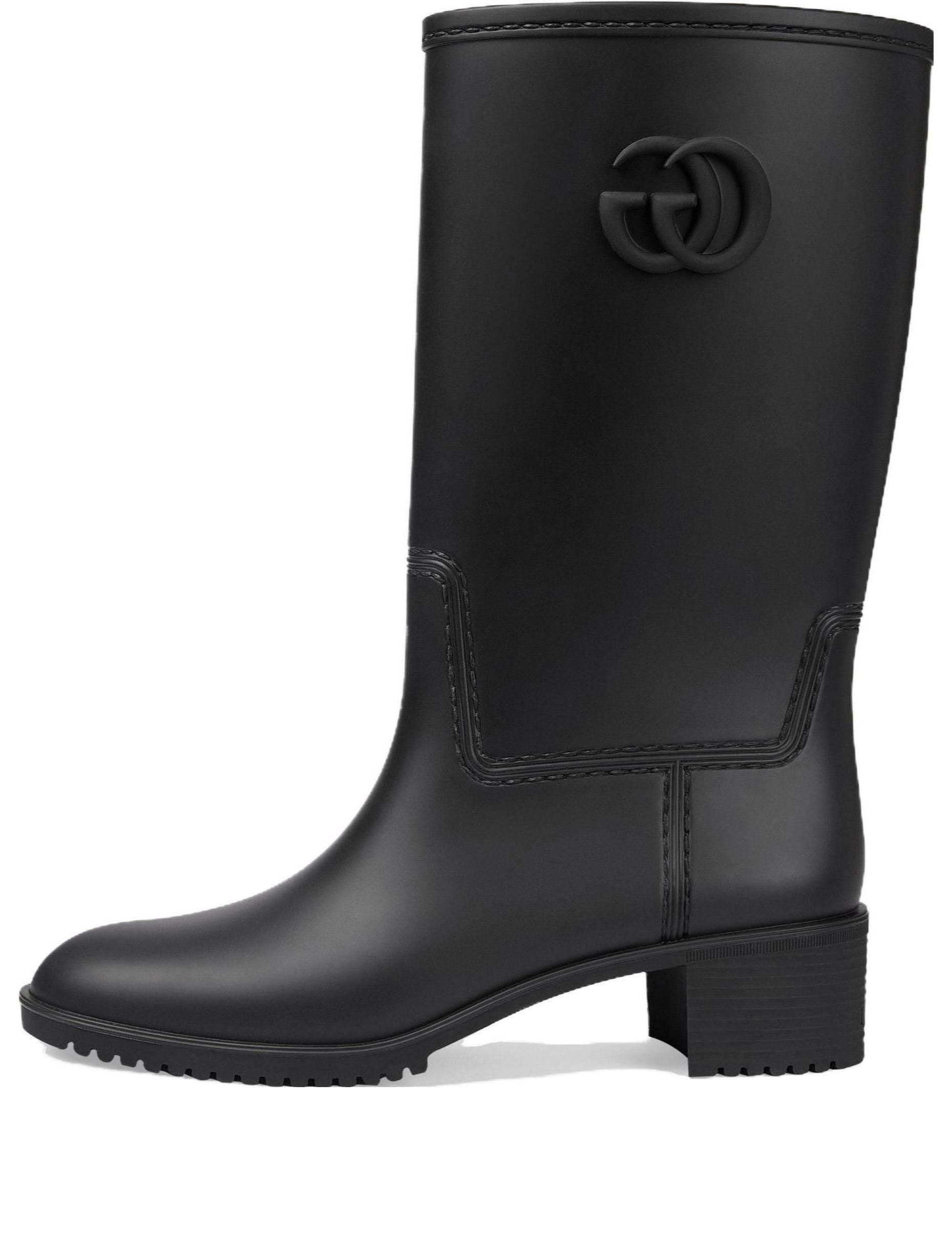 Gucci Double G Rain Boot in Black | Lyst