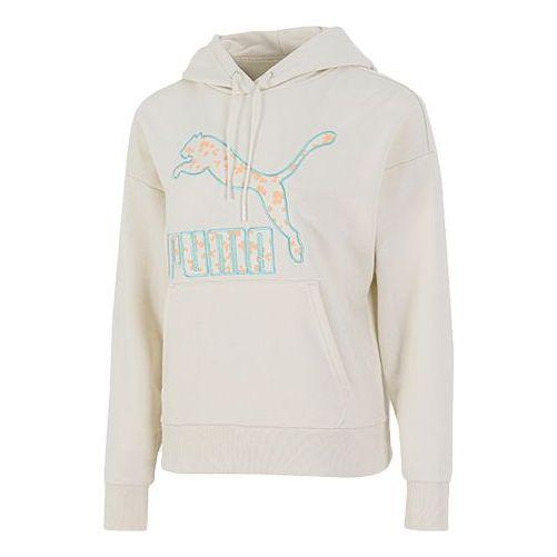 PUMA Logo Floral Graphic Hoodie in White | Lyst