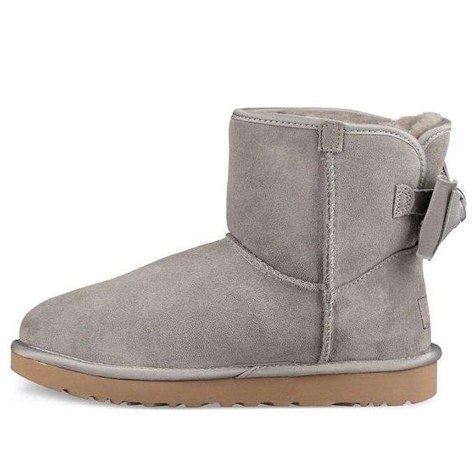 UGG Wmns Satin Bow Mini in Gray Lyst