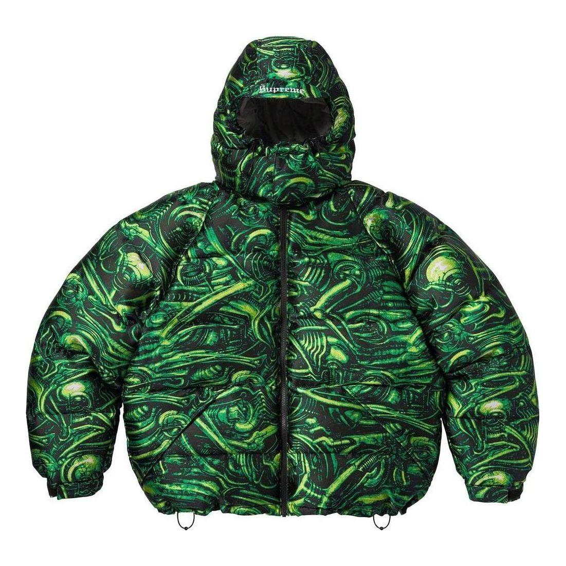 Supreme X H.r. Giger Jacquard Down Puffer Jacket in Green for Men | Lyst
