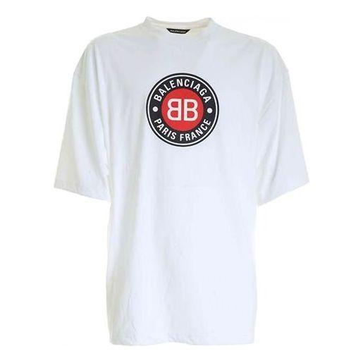 Balenciaga Double B Logo Printing in White for Men | Lyst