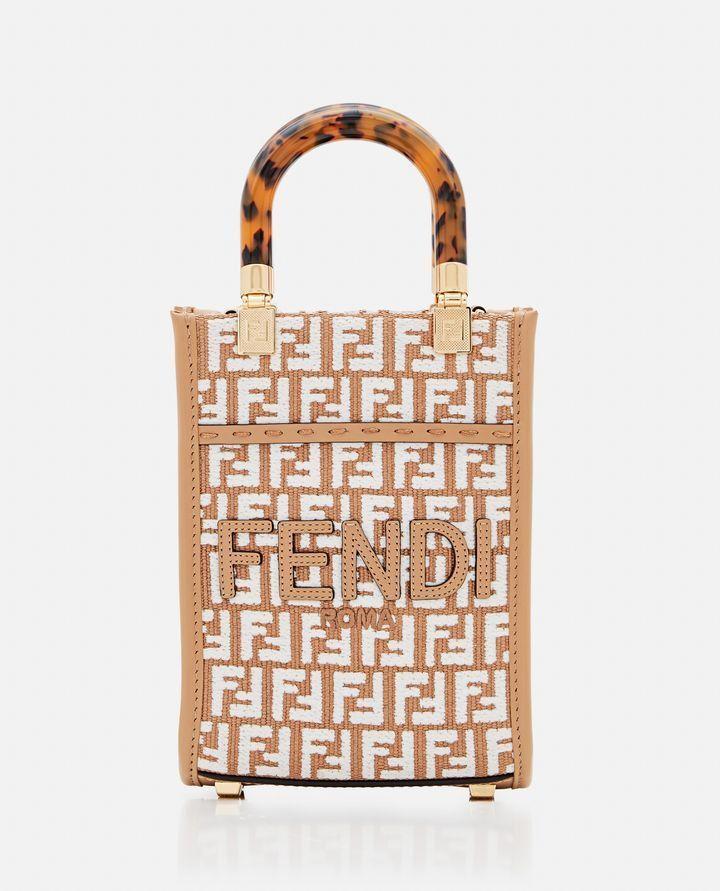 Fendi Mini Sunshine Shopper Handbag in White | Lyst