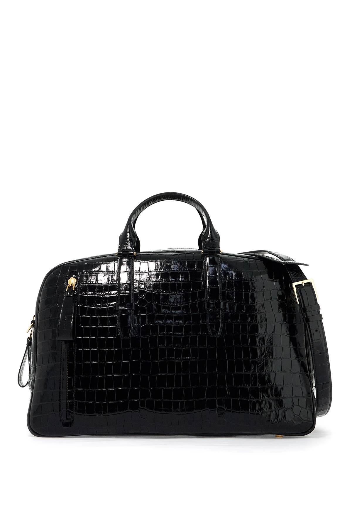 Tom Ford Luxury Embossed Crocodile Leather Duffle in Black for Men | Lyst