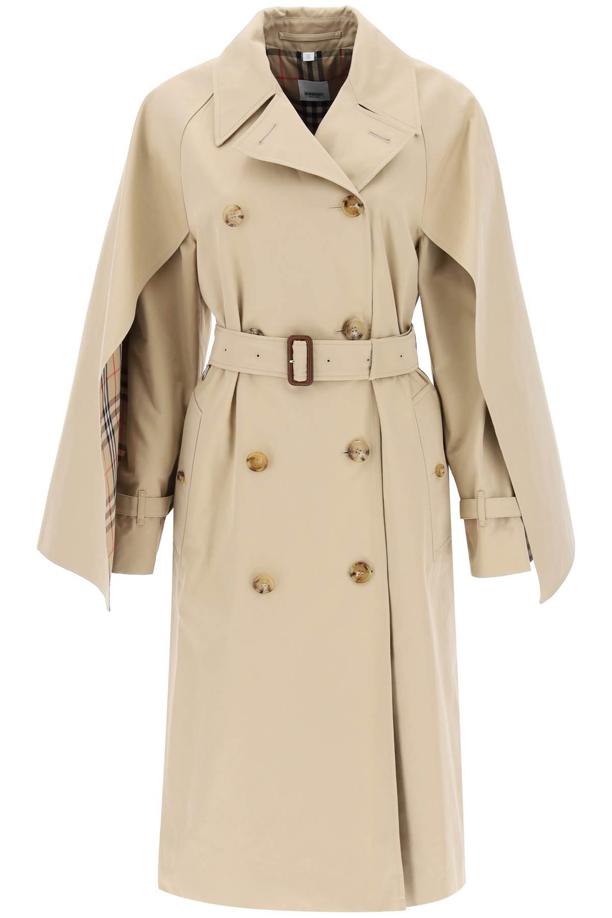 Burberry Double-Breasted Raincoat in Natural | Lyst