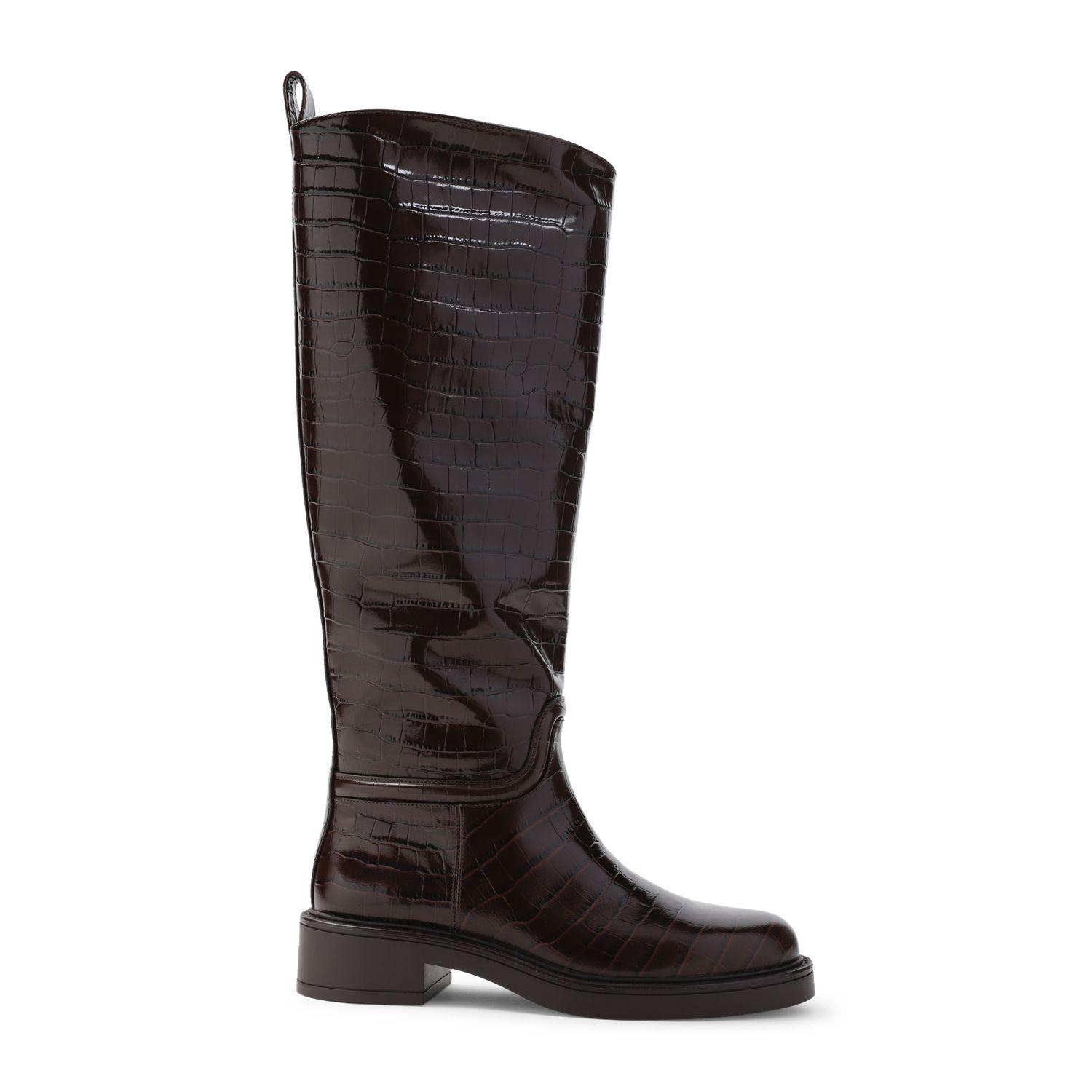 Stuart Weitzman Premium Leather Riding Boots in Brown | Lyst