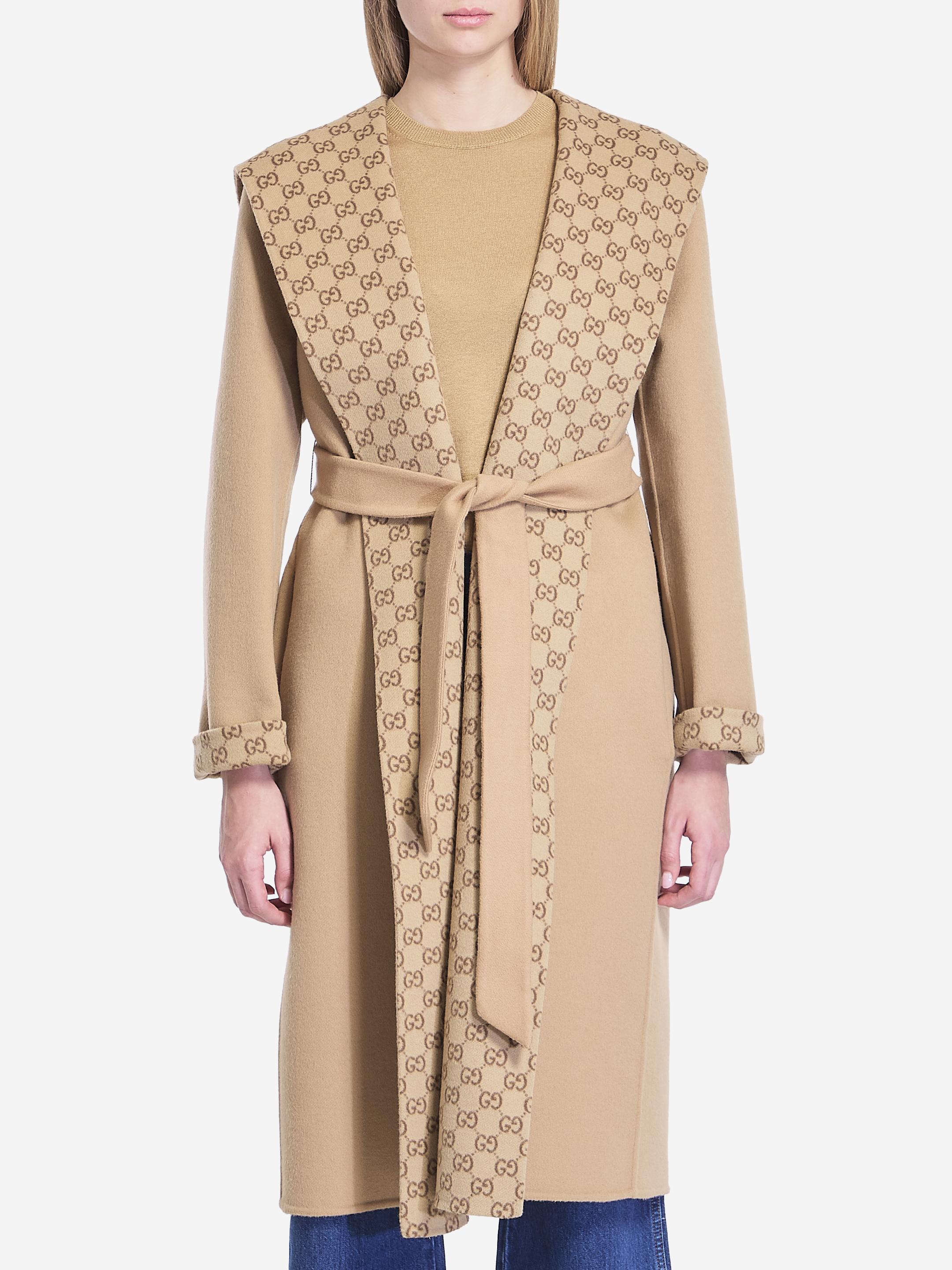 Gucci Reversible Jacket With Detachable Tie Belt in Natural | Lyst