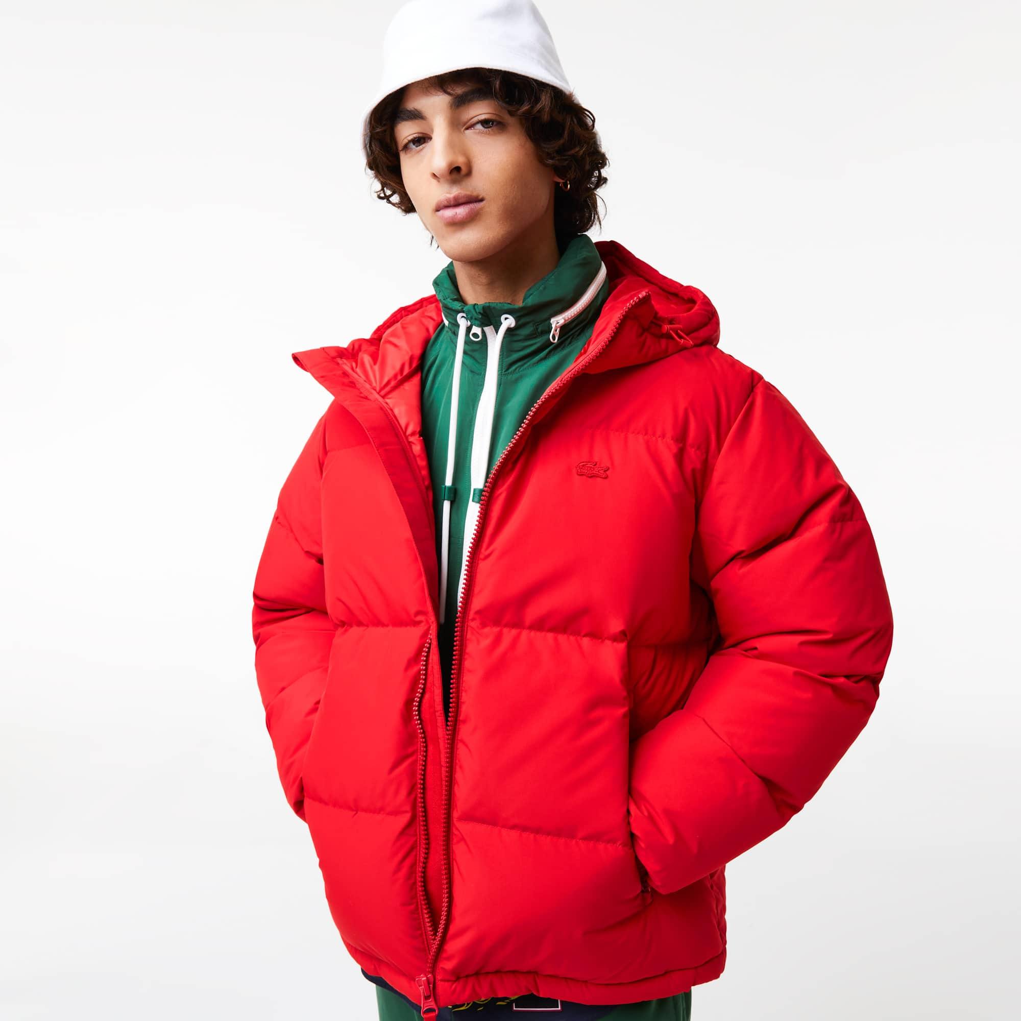 Lacoste Water-Repellent Puffer Jacket in Red for Men | Lyst