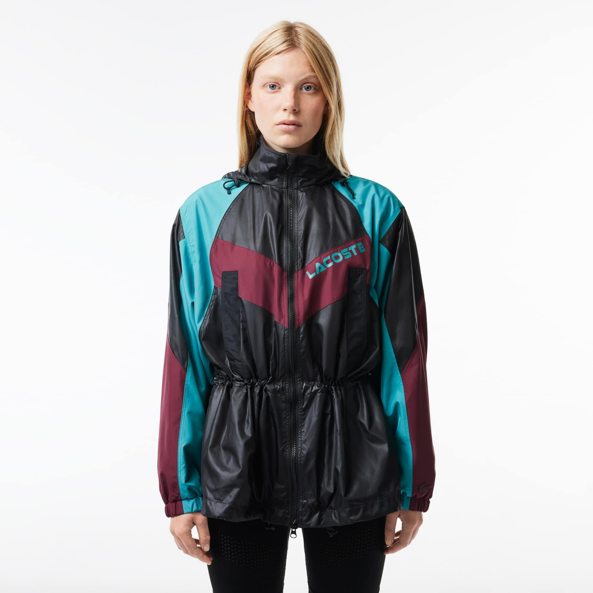 Lacoste Oversized Adjustable Waiste Colorblock Jacket in Blue | Lyst