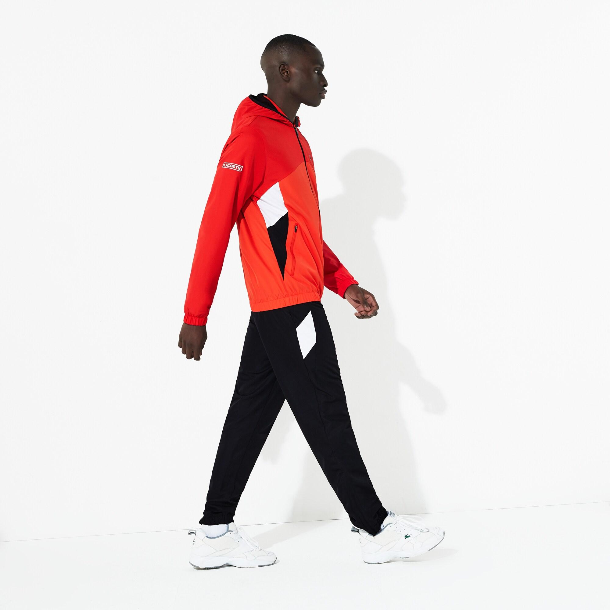 Lacoste Men's Sport Hooded Colorblock Tracksuit in Red,Black,White (Red ...