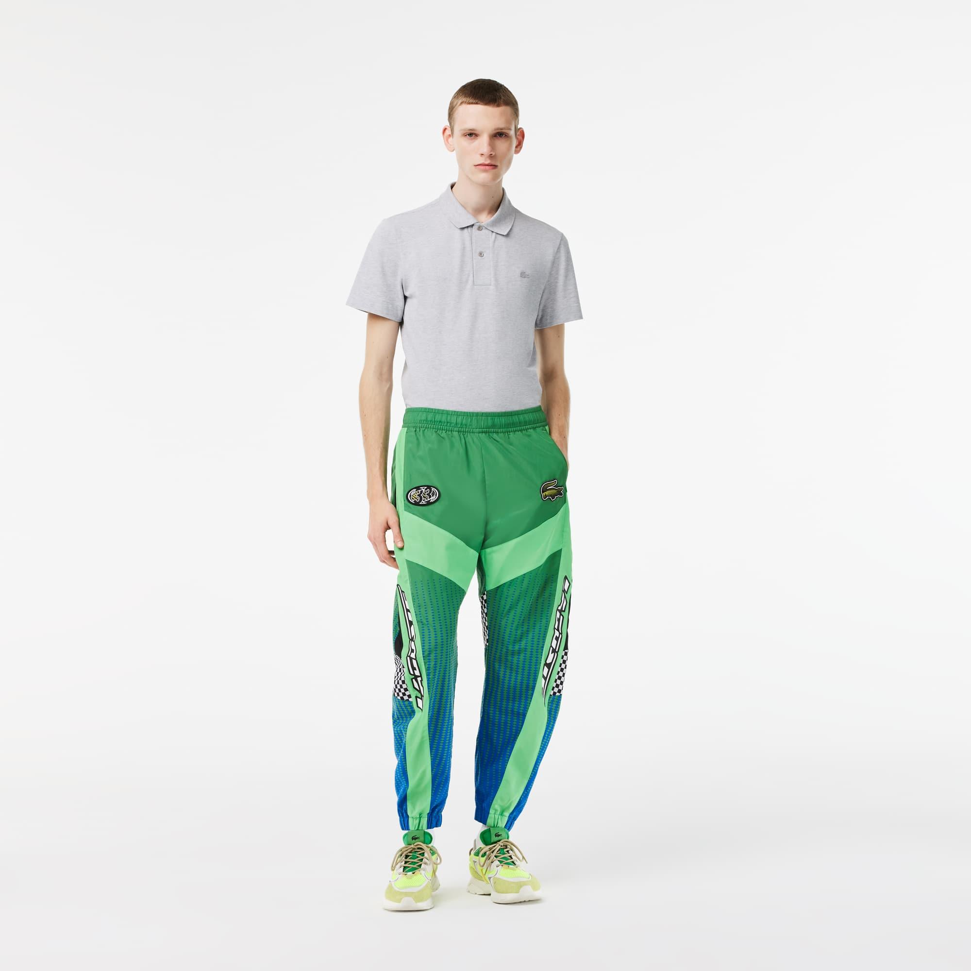 Lacoste Menâ S Ombrã Checkerboard Print Joggers in Green for Men | Lyst