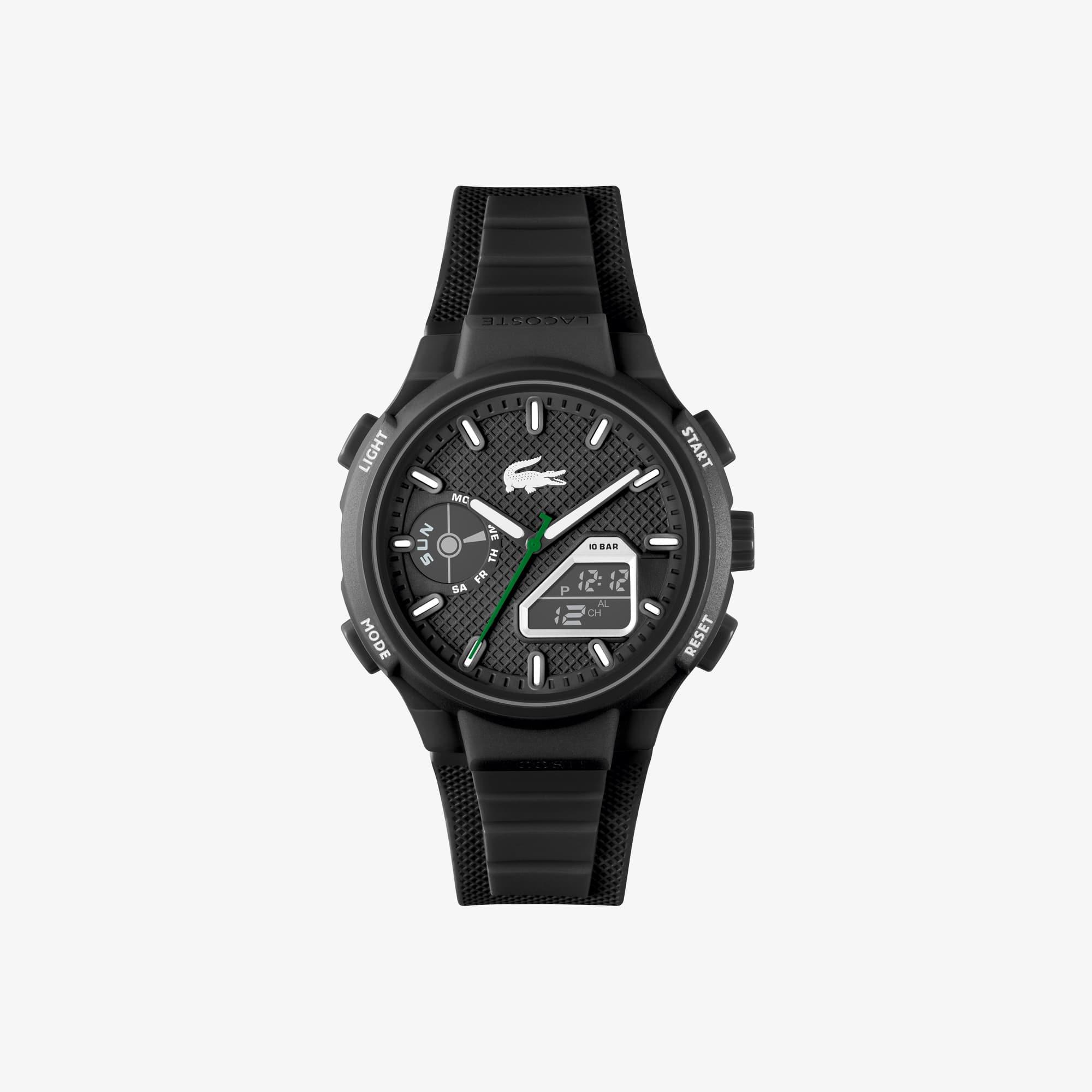Lacoste Lc33 Analog And Digital Silicone Watch in Black for Men | Lyst