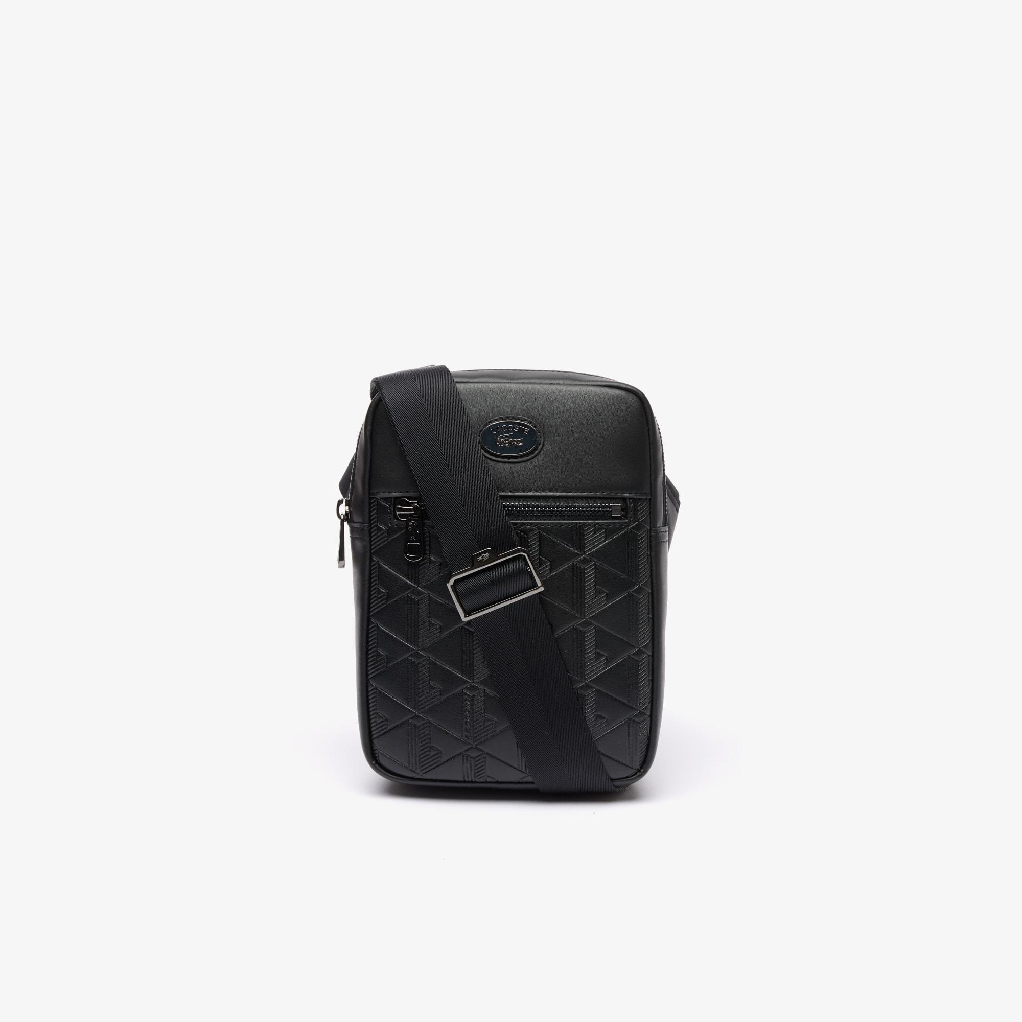 Lacoste Monogram Satchel in Black for Men | Lyst