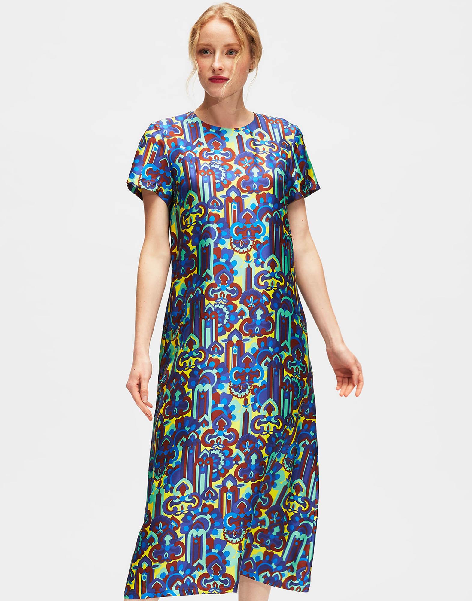LaDoubleJ Silk Swing Dress in Blue - Lyst