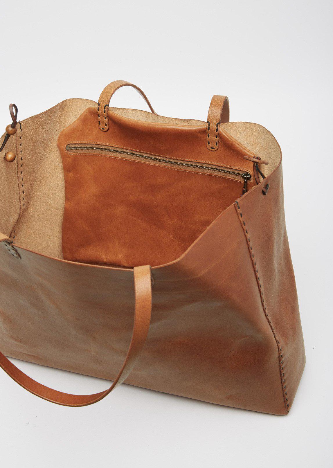 Henry Cuir Leather Parenthese Large Shoulder Bag in Brown - Lyst