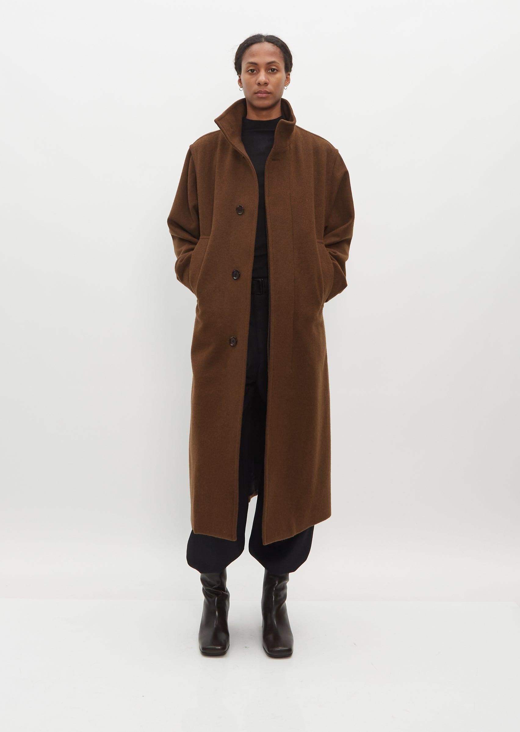 Lemaire Bathrobe Wool And Cashmere Coat in Brown | Lyst