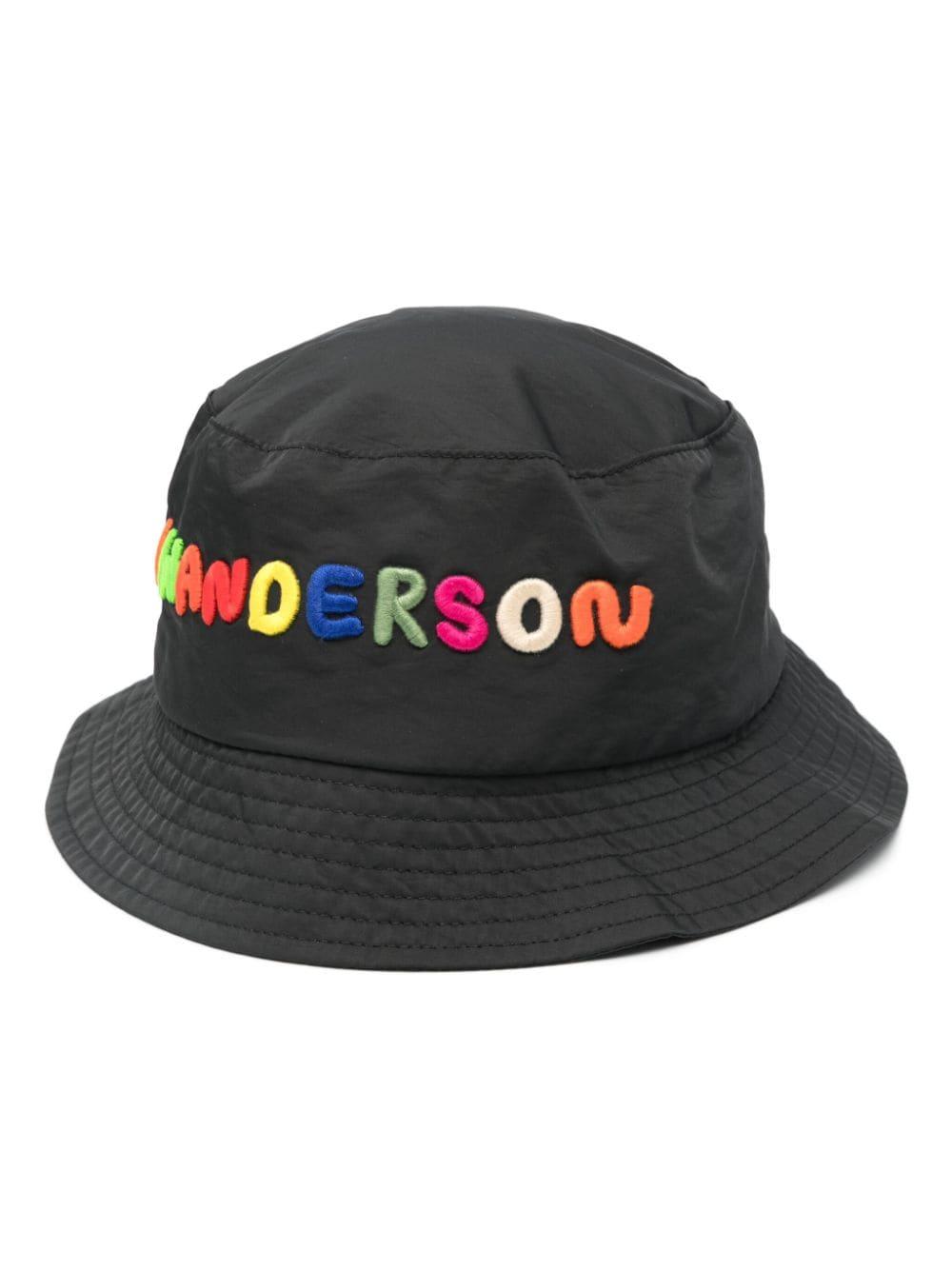 JW Anderson Logo-Embroidered Bucket Hat in Black | Lyst UK