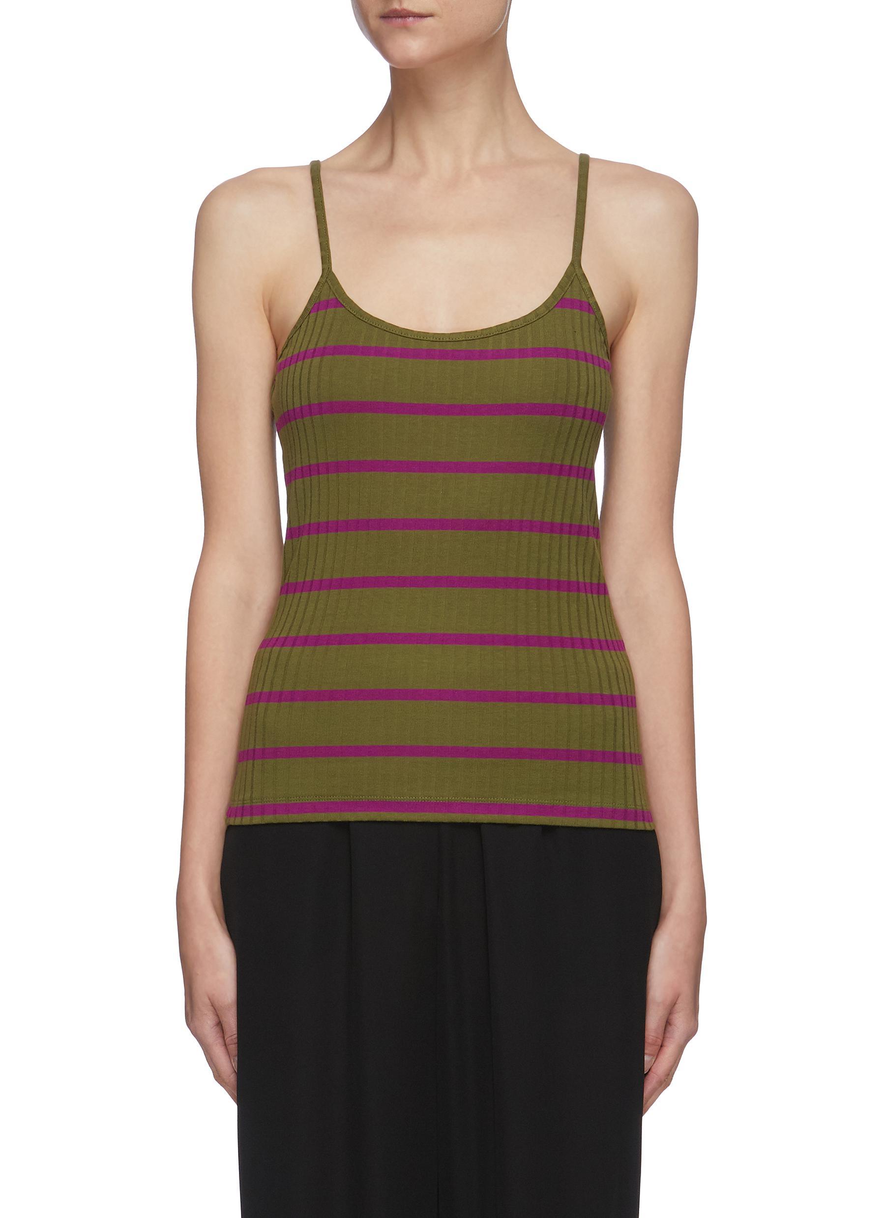 NINETY PERCENT Stripe Ribbed Cotton Cami Top for Men - Lyst