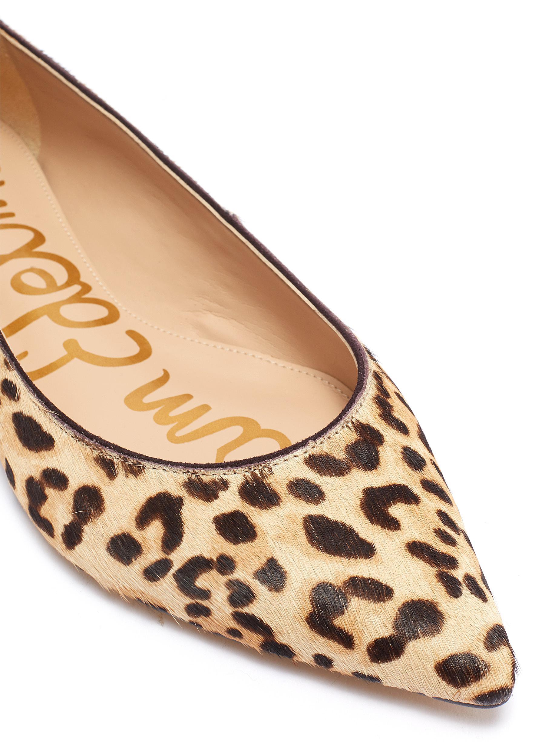 Sam Edelman Synthetic Sally Leopard Print Cow Hair Skimmer Flats Lyst