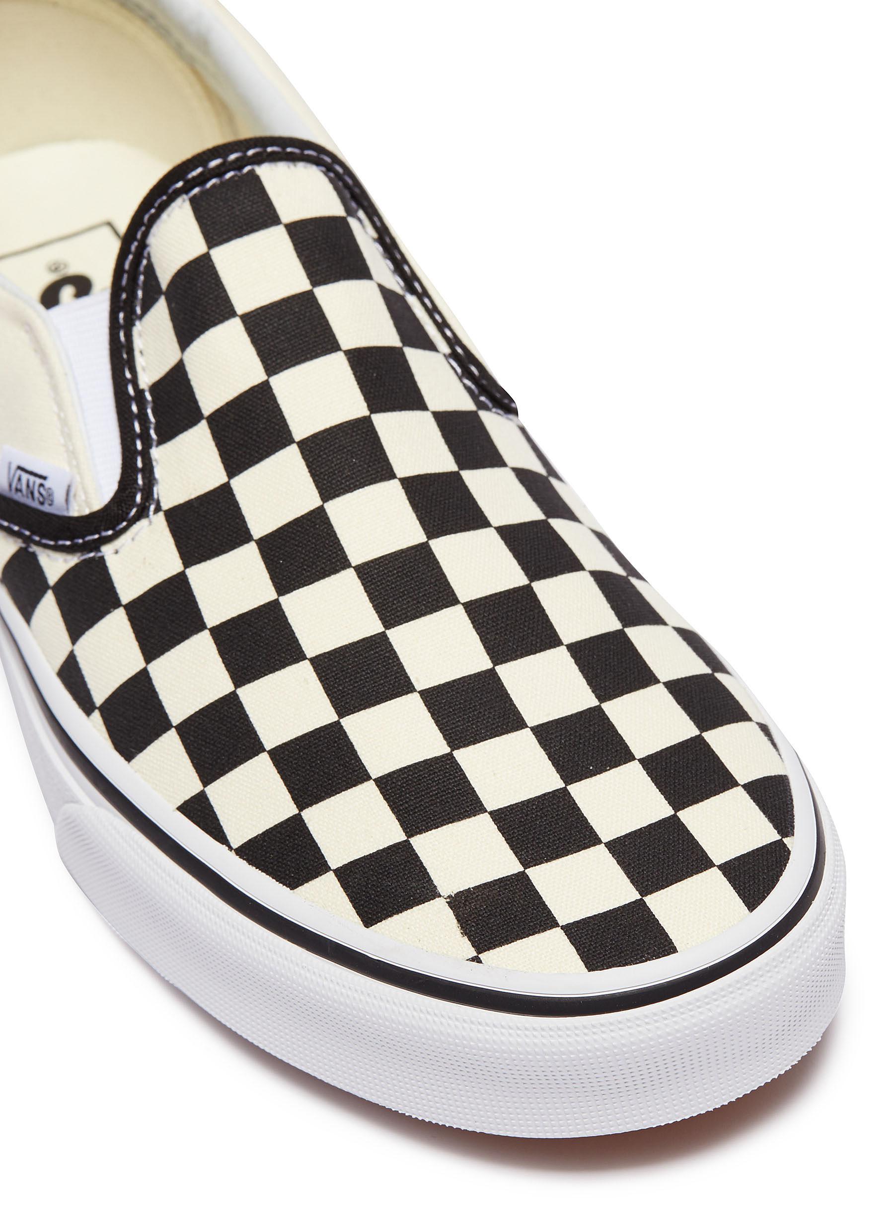 Vans Canvas Classic Slip On Gum Block Checkerboard Trainers For Men