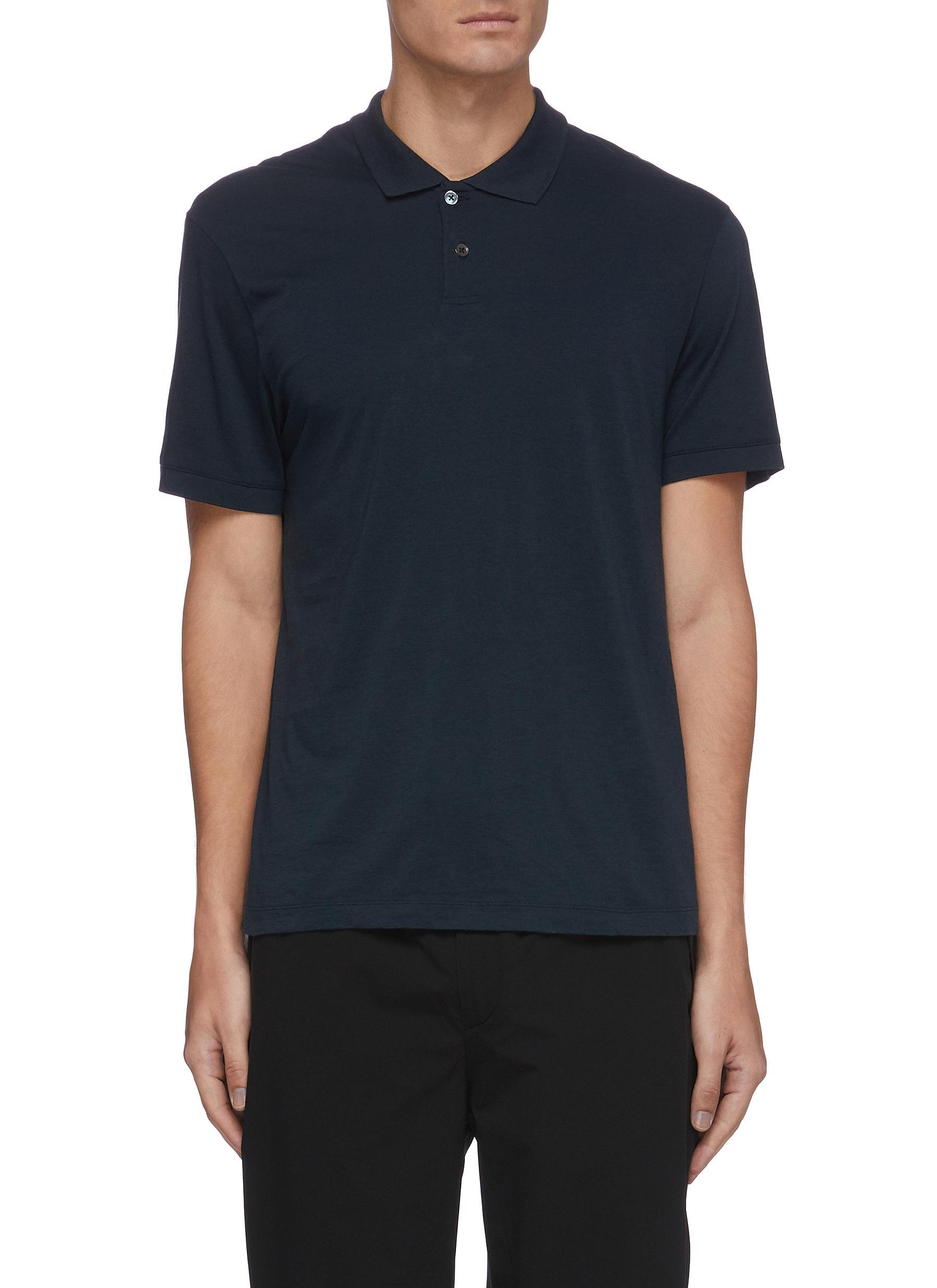 James Perse 'luxe Lotus' Cotton Polo Shirt in Blue for Men - Lyst