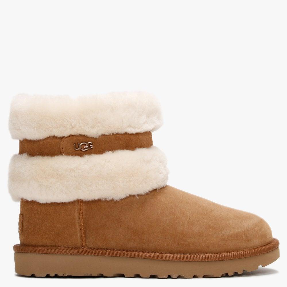 UGG Fluff Mini Belted Suede in Tan Suede (Brown) - Save 33% - Lyst