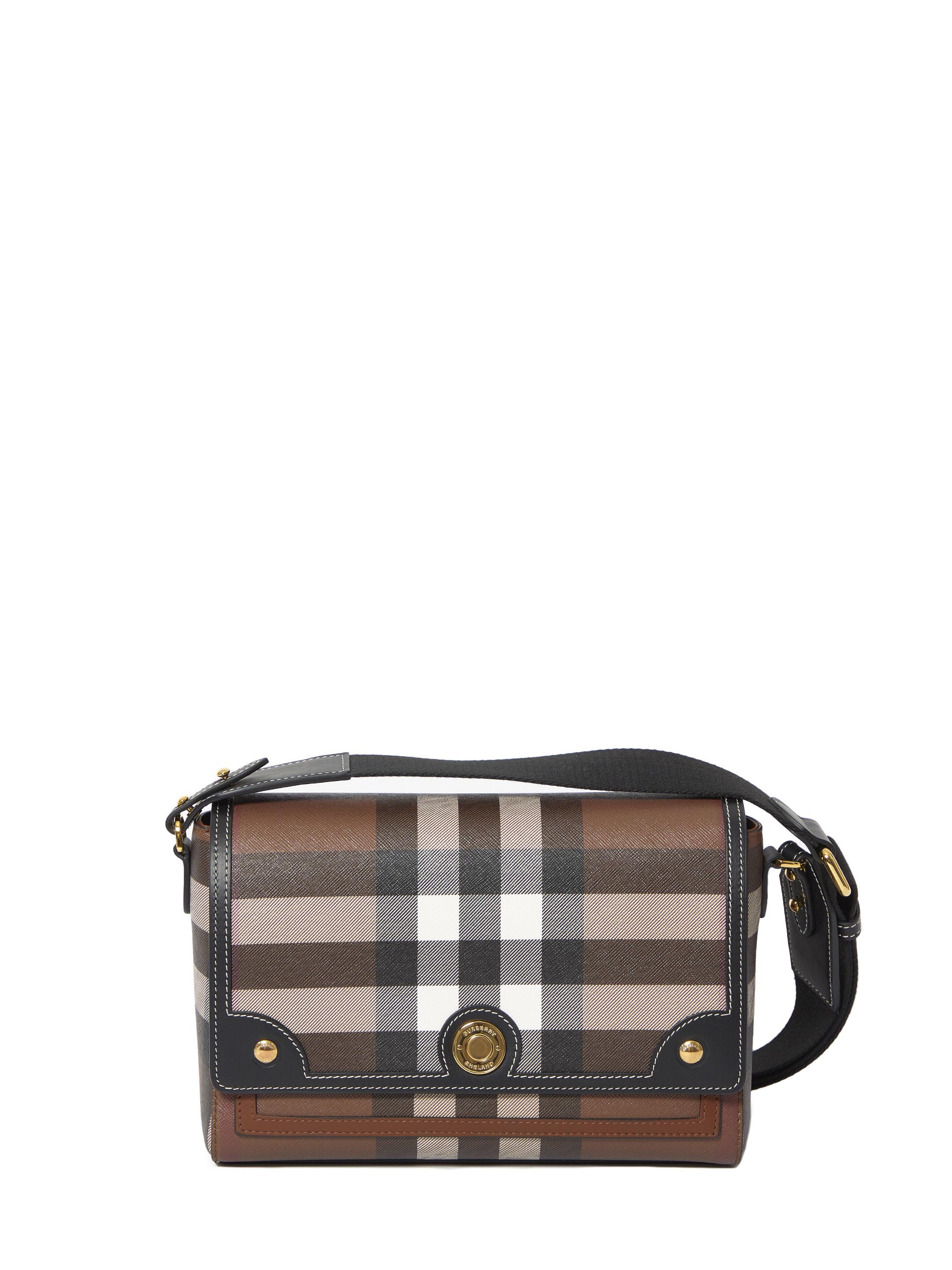 Burberry exaggerated Check Note Bag in Gray | Lyst
