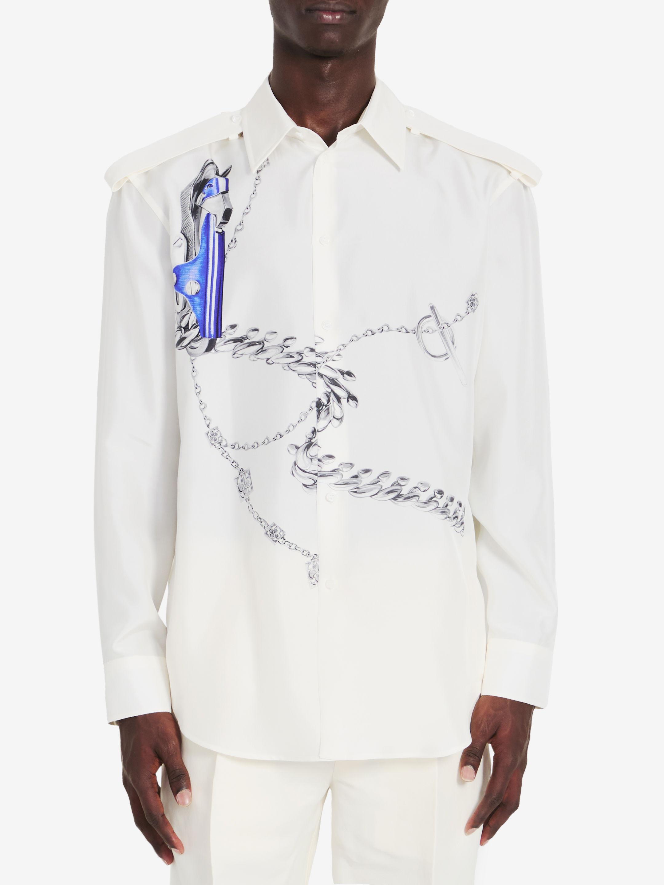 Burberry Shirt With Knight Motif in White for Men | Lyst