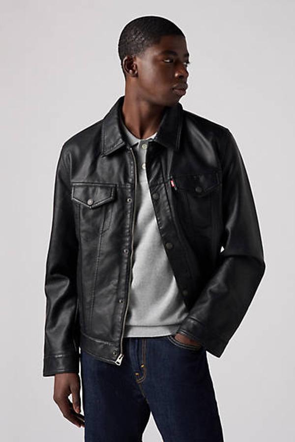 Levi's faux leather trucker jacket store