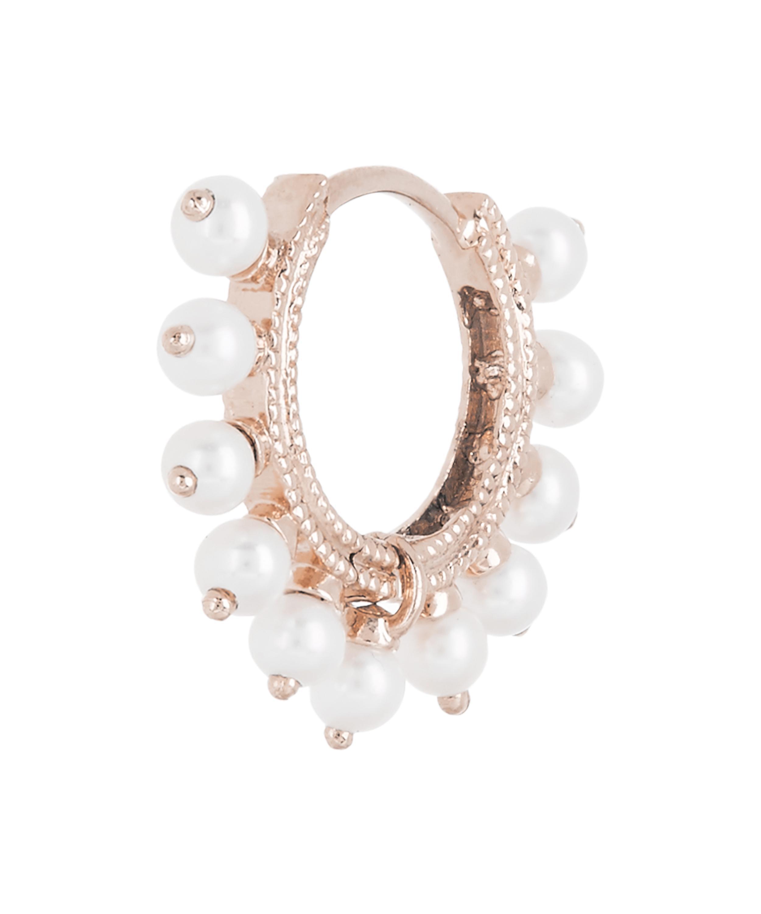 Maria Tash 5/16" Pearl Coronet Hoop Earring - Lyst
