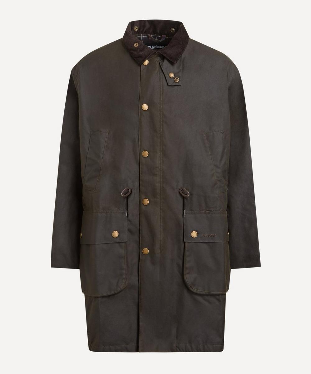 Barbour Bedale Waxed Trench Coat in Gray for Men | Lyst