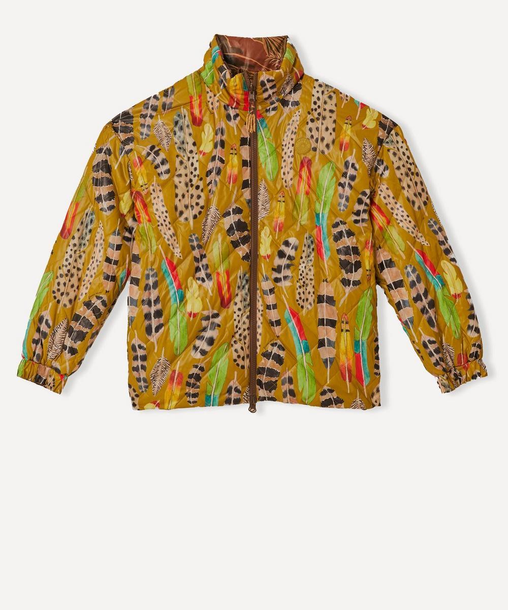 FARM Rio Savana Dream Reversible Maxi Puffer Jacket in Yellow | Lyst