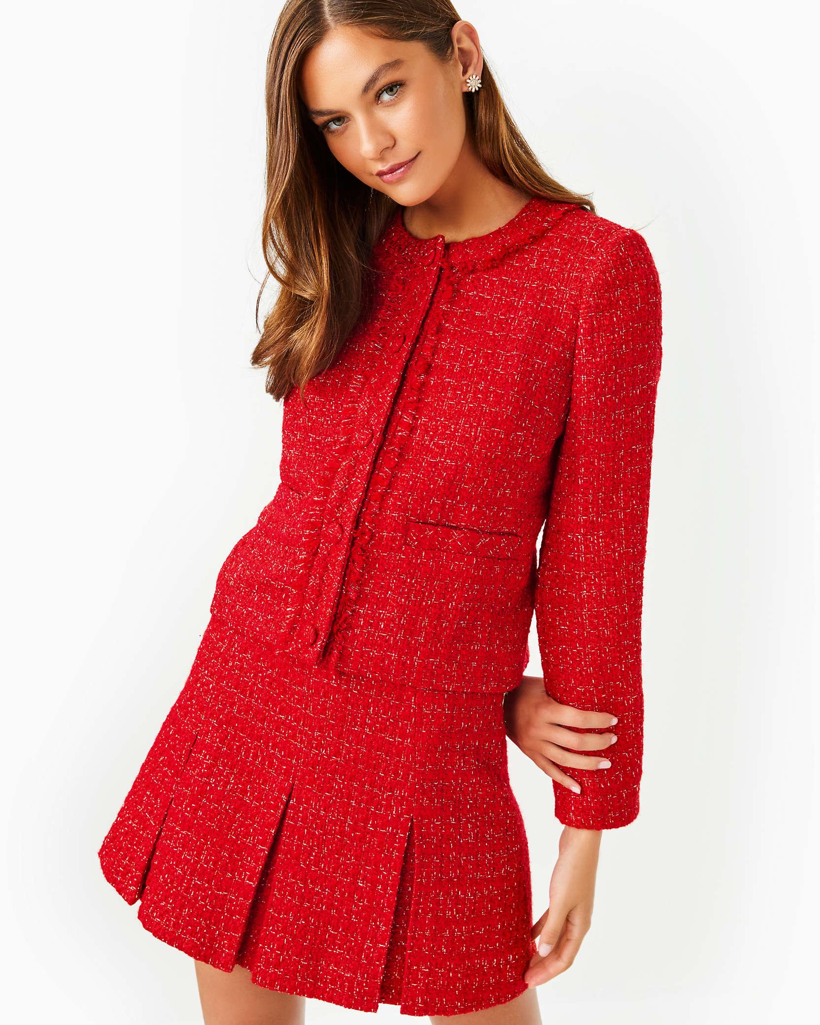 Lilly Pulitzer Masami Boucle Jacket in Red | Lyst