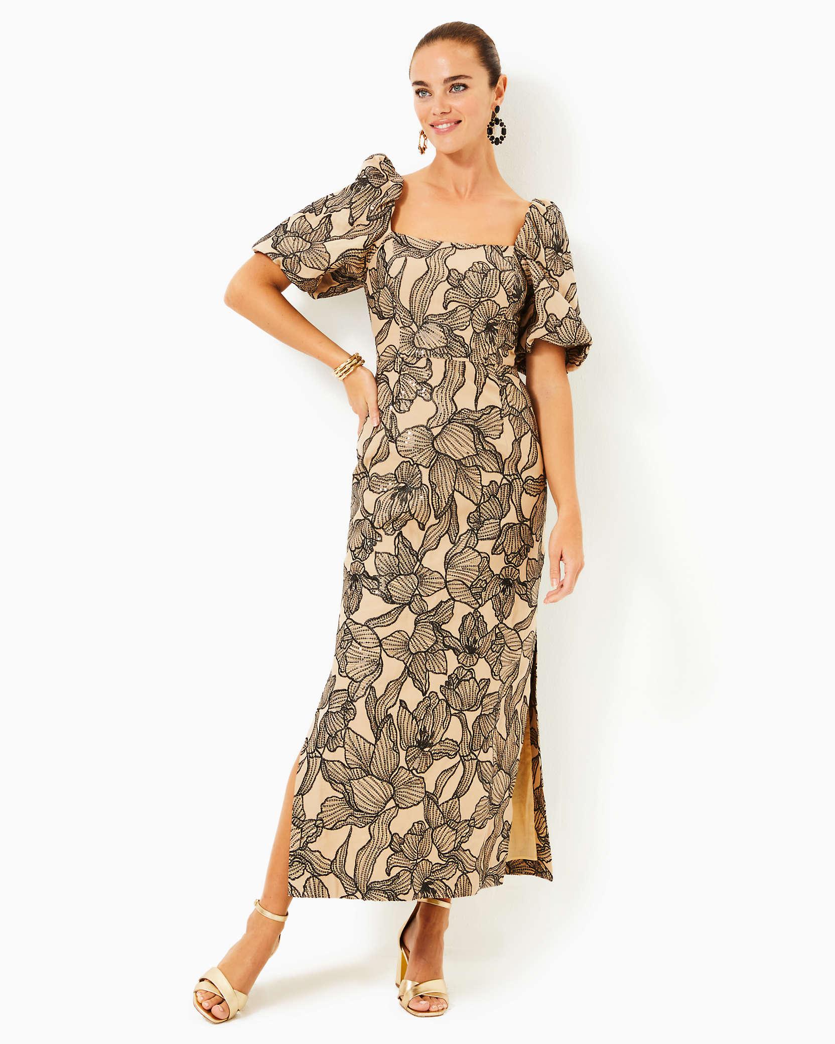 Lilly Pulitzer Linora Maxi Dress in Metallic | Lyst