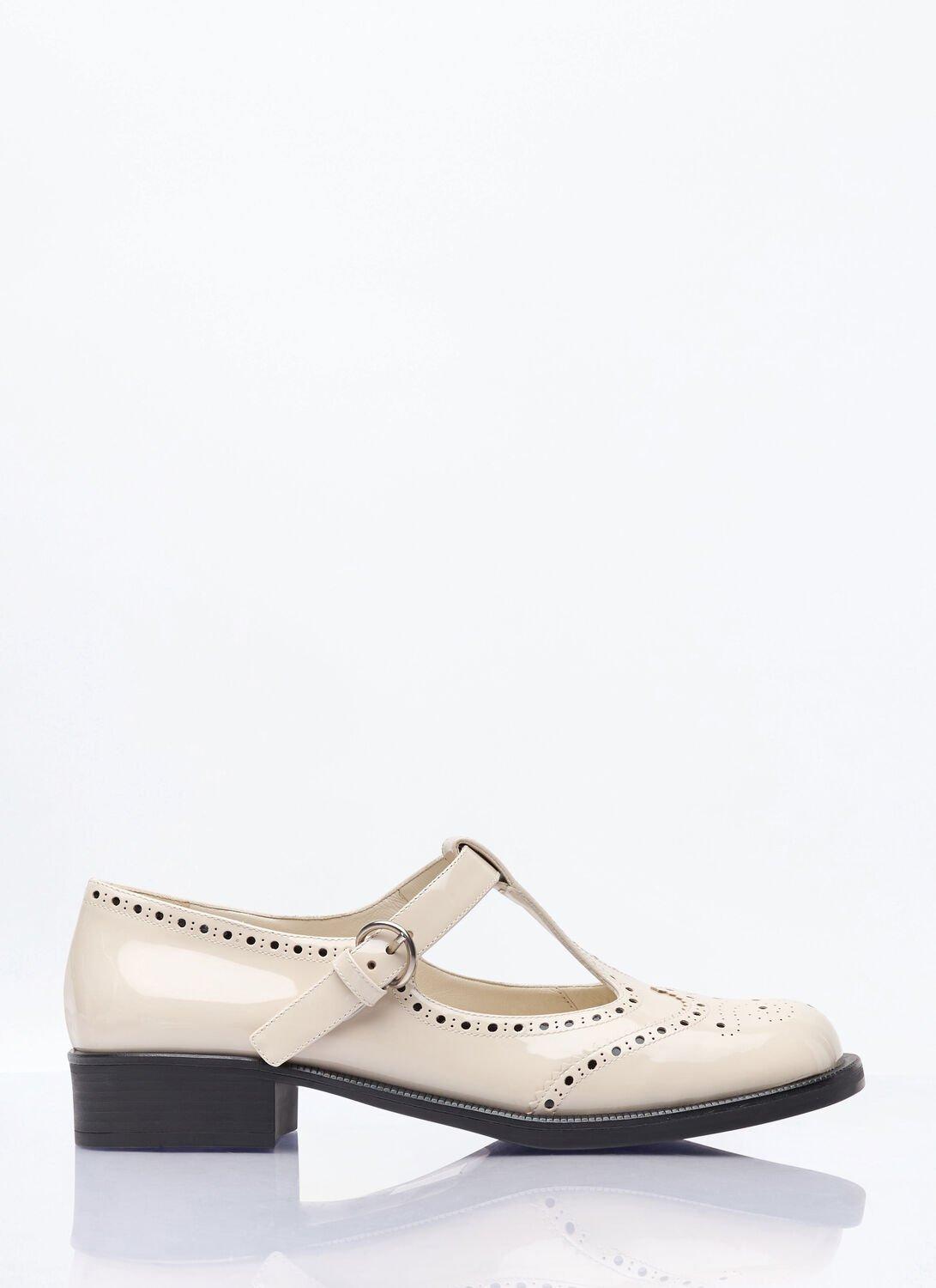 Miu Miu Patent Leather Mary Jane Shoes in White | Lyst