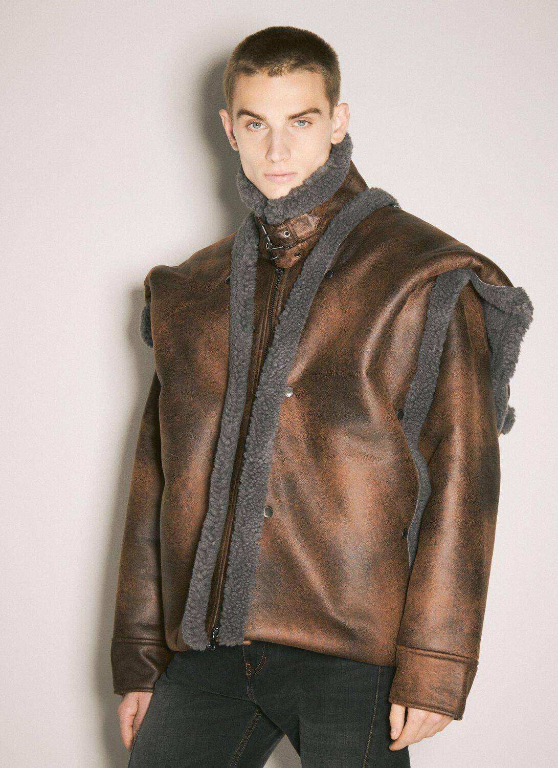 Y. Project Snap-off Hood-panel Aviator Jacket in Brown for Men | Lyst