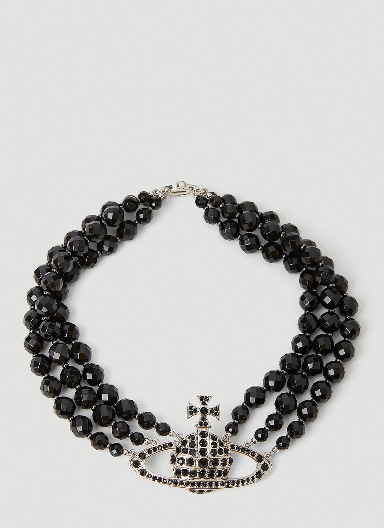 Vivienne Westwood Messaline 3 Row Choker in Black Lyst